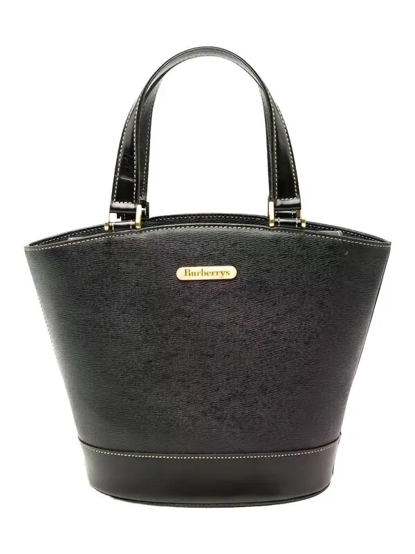 Burberry 20th Century Leather Bucket Bag - Black