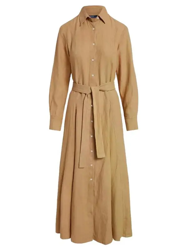 Polo Ralph Lauren Belted Florence Midi Shirt Dress - Brown