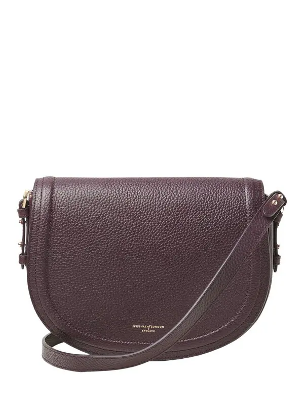 ASPINAL OF LONDON Leather Stella Cross-body Satchel - Purple