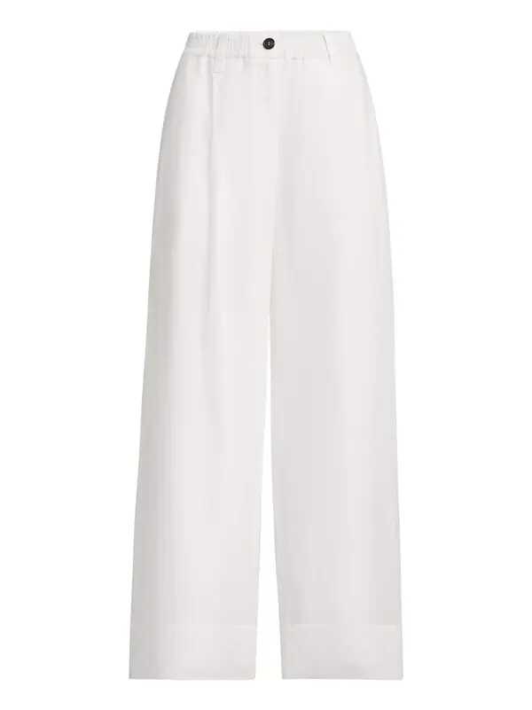 Brunello Cucinelli Cotton Organza Wide-leg Trousers - White