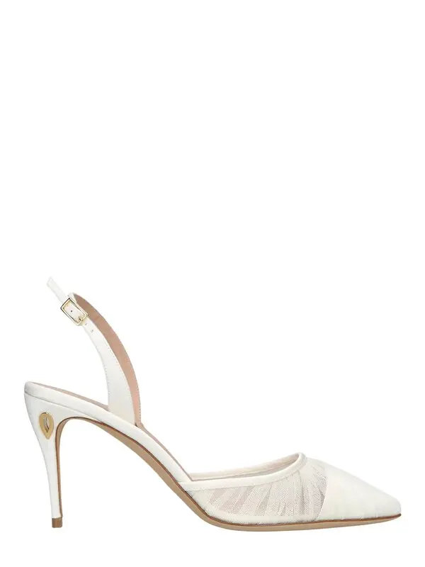 Jennifer Chamandi Vittorio Slingback Pumps 85 - White