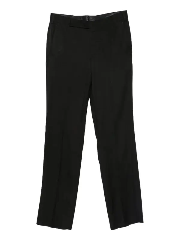 LARDINI Tailored Pressed Crease Trousers - Black