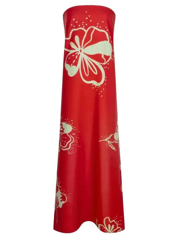AVDW Flora Strapless Maxi Dress - Red