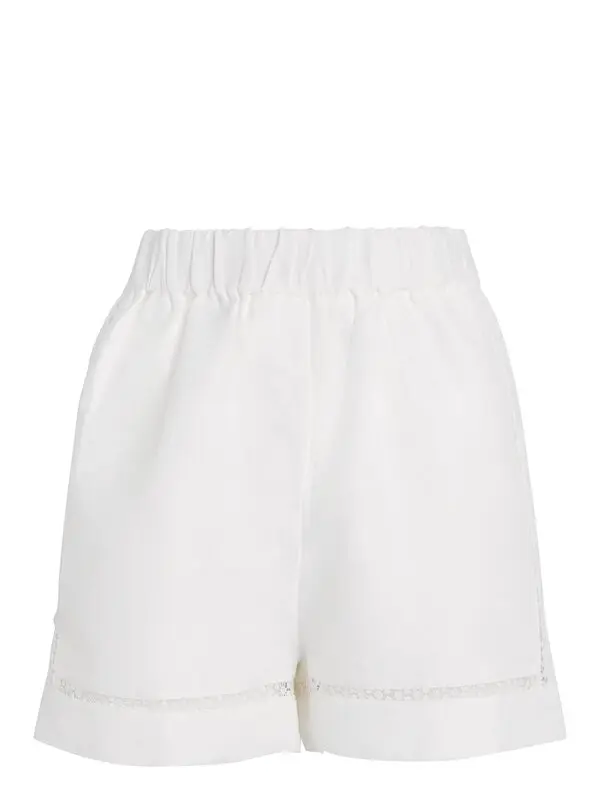 Maje Embroidered High-waisted Shorts - White