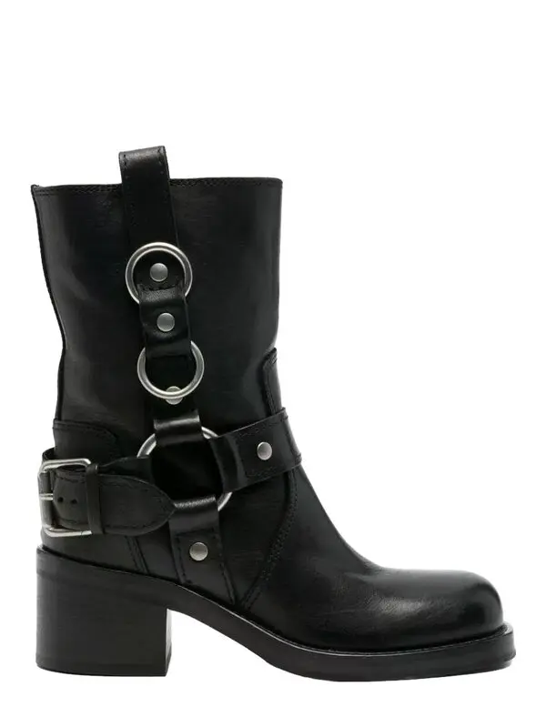 Ash Buckle-strap Boots - Black