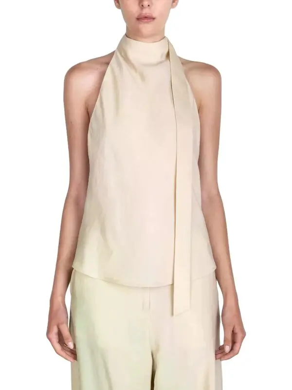 ALYSI Halterneck Tie-detail Top - Neutrals