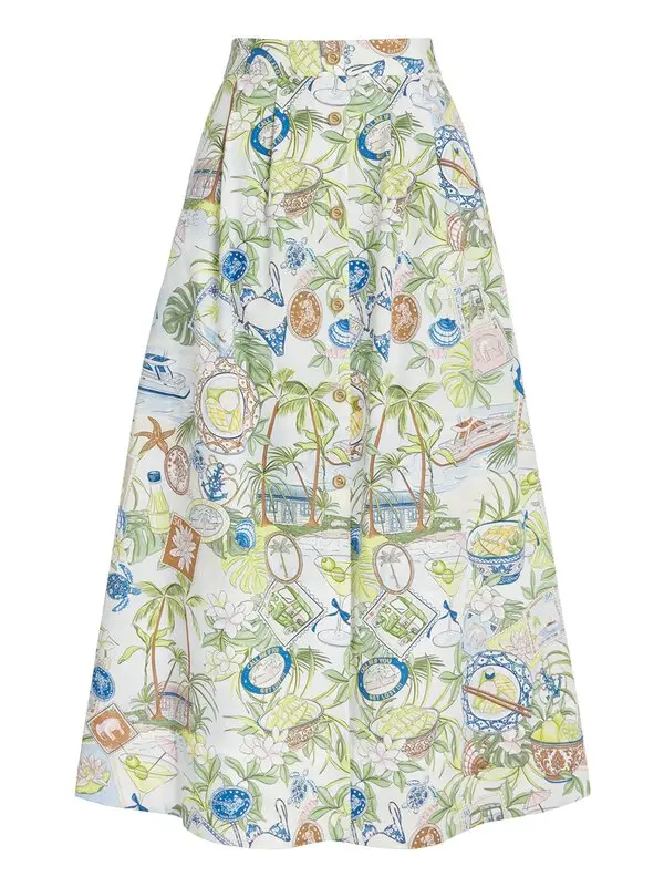 Maje Printed Maxi Skirt - White