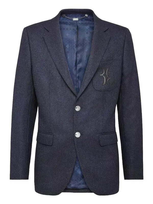 BILLIONAIRE Double B Single-breasted Blazer - Blue