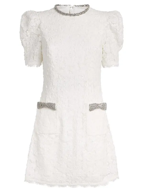 Rebecca Vallance Crystal-trim Dillon Mini Dress - Ivory