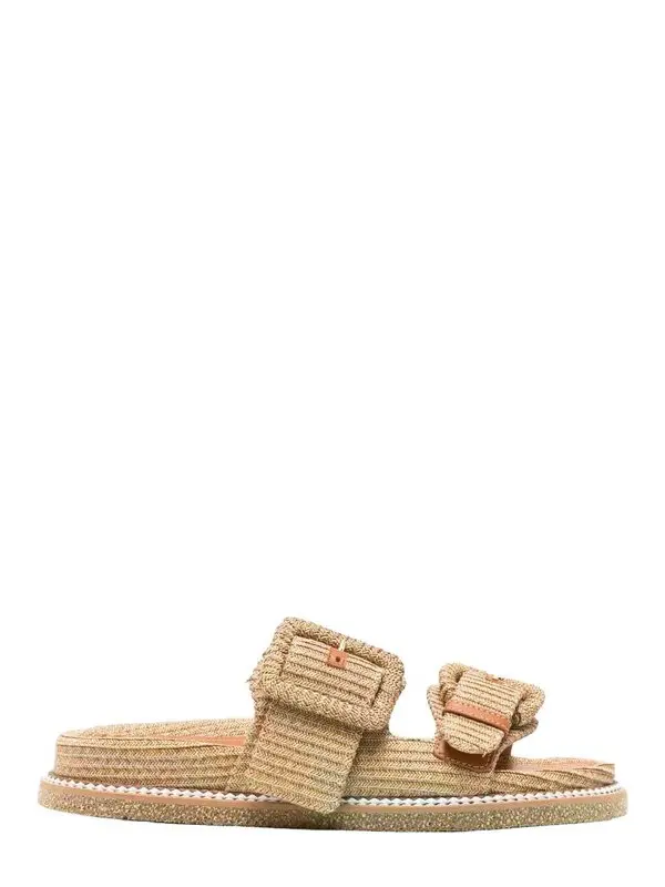 Rodo Buckle-detail Straw Sandals - Brown