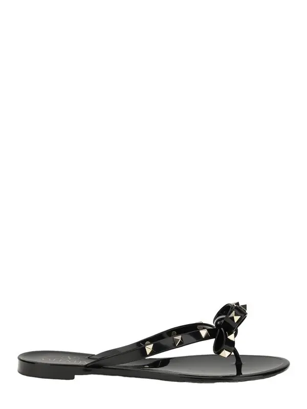Valentino Garavani Rockstud Pvc Flip-flop Sandals - Black