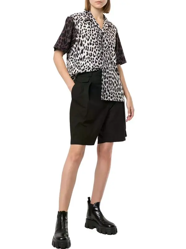 PORTS V Leopard Print Short Sleeve Shirt - Leopard A