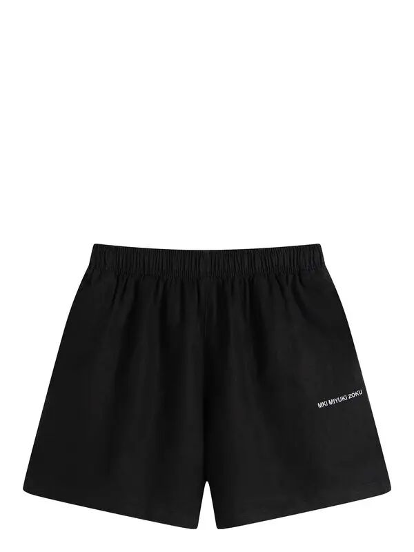 MKI MIYUKI ZOKU Linen Wide Leg Shorts - Black