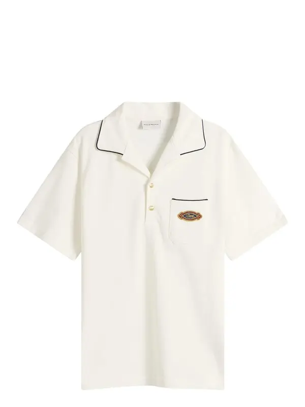 Drole De Monsieur Open Collar Polo Shirt - Off White