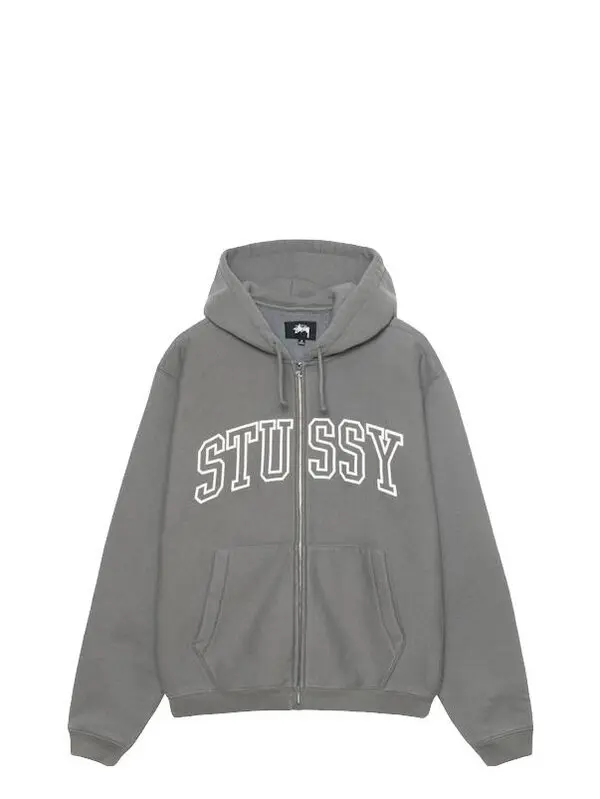 StÜssy Outline Zip Hoodie - Grey