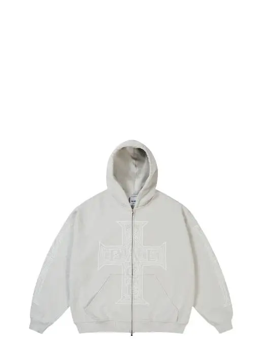 PALACE Y So Cross Pigment Hoodie - Concrete Grey