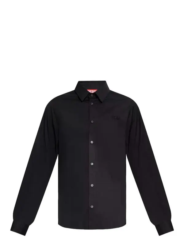 DIESEL® S-kinny-epcl Logo-embroidered Shirt - Black