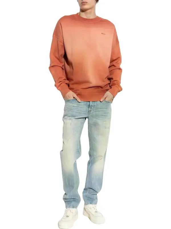 DIESEL® Gradient Effect Logo Embroidered Sweater - Orange