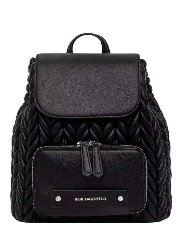 Karl Lagerfeld Quilted Leather Backpack - Black