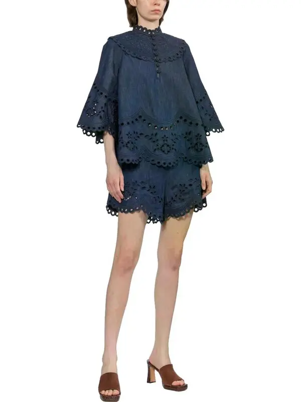 Zimmermann Mahon Broderie Anglaise Blouse - Blue