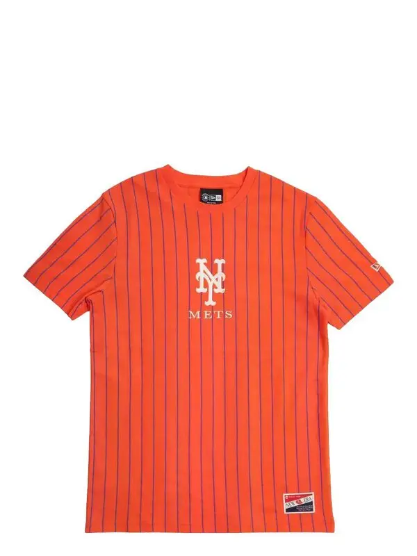 New Era 1920 New York Mets Pinstripe-pattern T-shirt - Orange