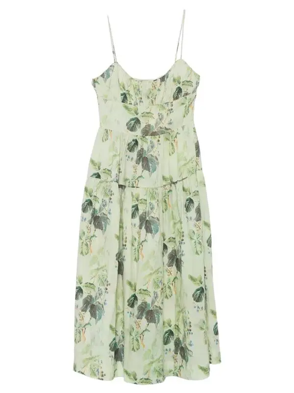 DÔEN Benoit Floral-print Midi Dress - Green