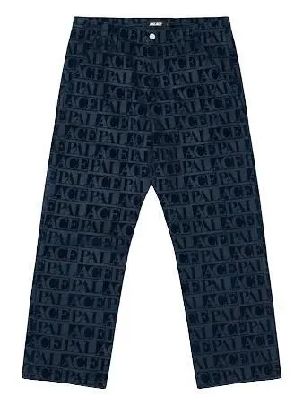 PALACE Bossy Pant With All-over Monogram - Navy Blue