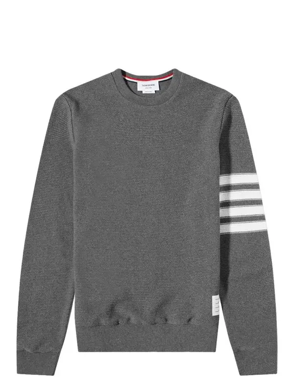 Thom Browne 4-bar Stripe Cotton Jumper - Medium Gray