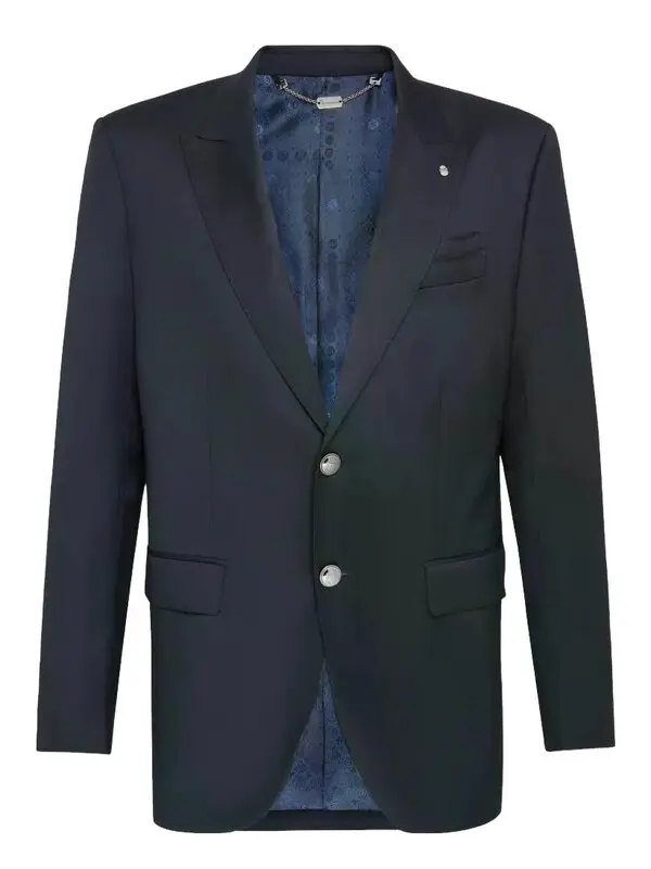 BILLIONAIRE Crest Peak-lapel Blazer - Blue