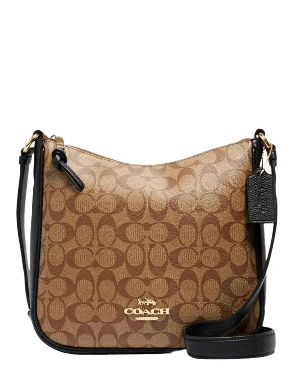 COACH Logo Jacquard Crossbody Bag - Brown
