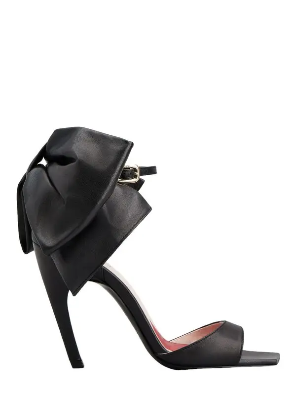 ROGER VIVIER Viv' Choc Bow Detail Sandals - Black