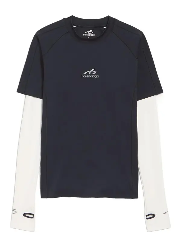 Balenciaga Techwear Long Sleeve T-shirt - Blue