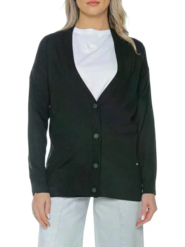 Armani Exchange V-neck Button-up Cardigan - Black