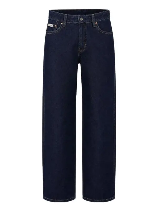 Calvin Klein 90s Logo Patch Jeans - Blue