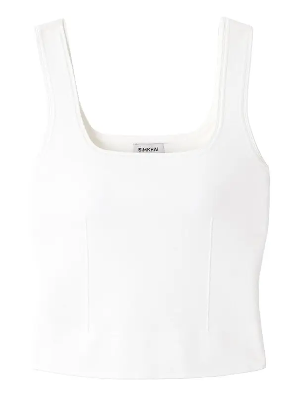Simkhai Ramaina Square-neck Ribbed Tank Top - Ivory