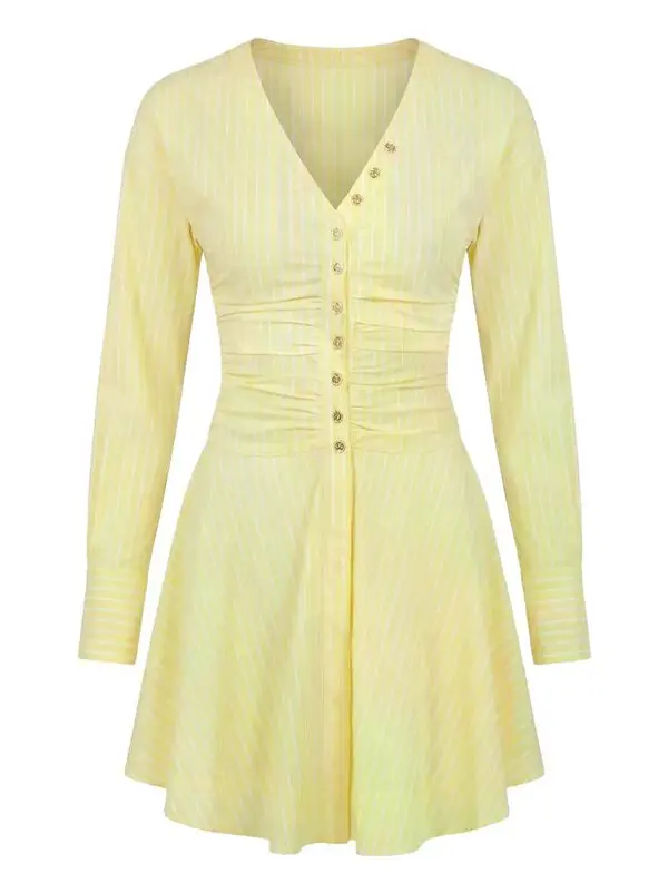 Pinko Anchise Striped Mini Dress - Yellow