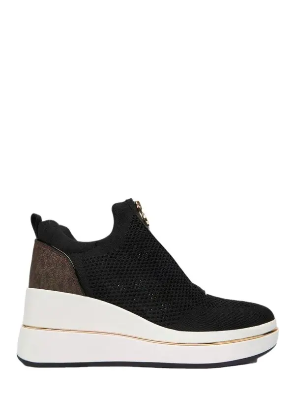 Michael Kors Emmy Zip-fastening Monogram Sneakers - Black