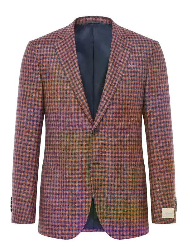 Corneliani Check-pattern Blazer - Orange