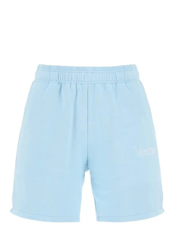 Versace 1978 Re-edition Logo Embroidered Sweatshorts - Blue