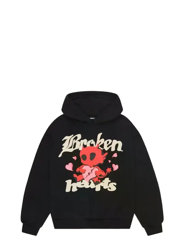 BROKEN PLANET Graphic Print Hoodie - Black