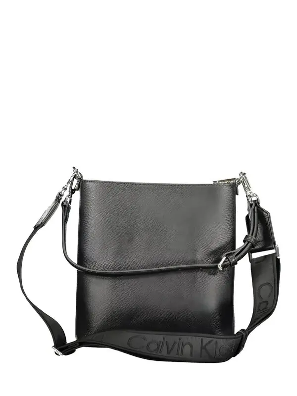 Calvin Klein Grained Tote Bag With Logo Plaque - Black