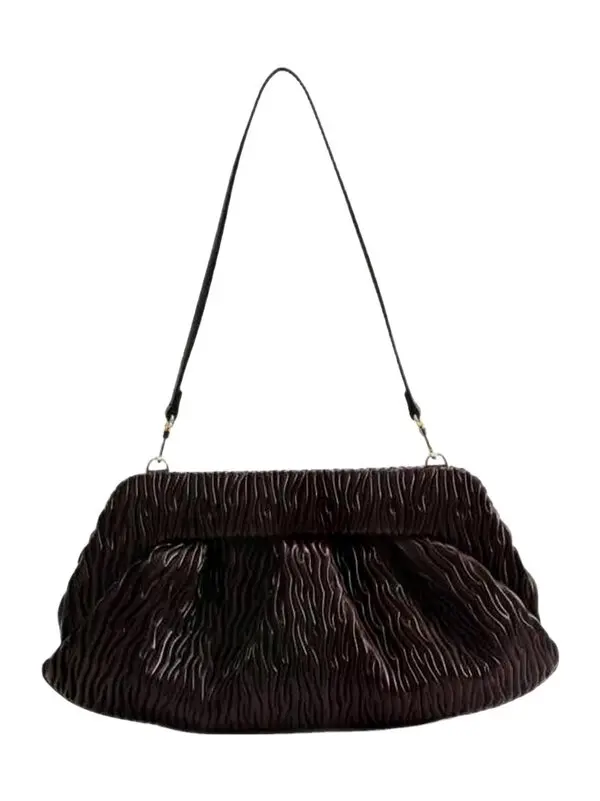 THEMOIRE Bios Ruched Shoulder Bag - Brown