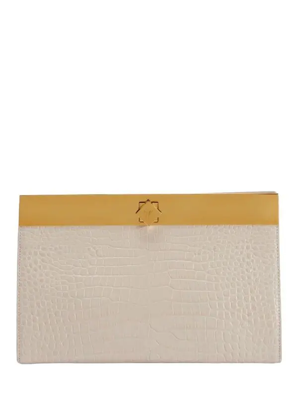 GIUSEPPE ZANOTTI Tanaya Embossed Clutch Bag - Nude