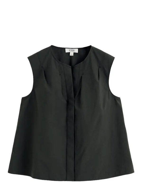 Cos Pleated Sleeveless Top - Green
