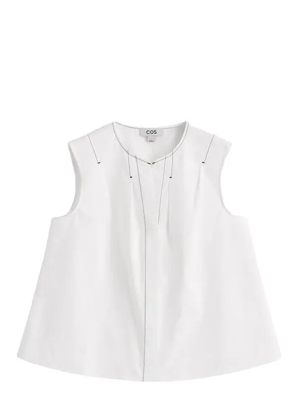 Cos Pleated Sleeveless Top - White