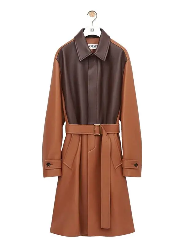 Loewe Paneled Coat - Brown