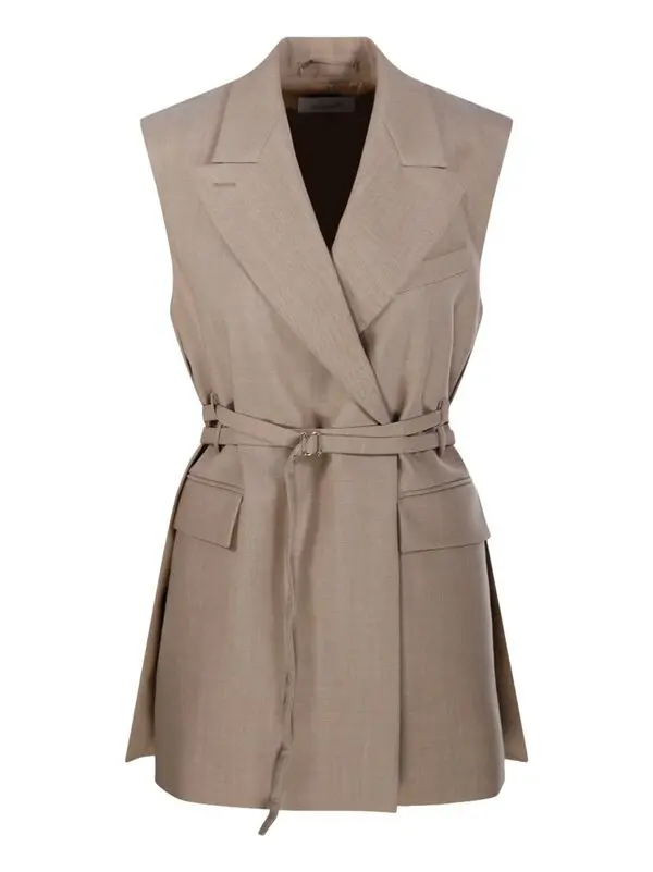 Sportmax Ciurma Belted Gilet - Nude