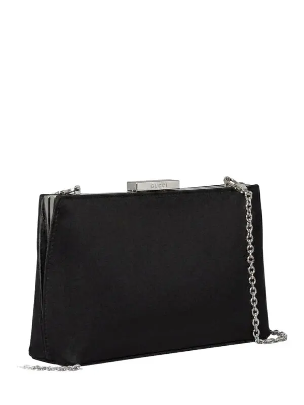 Gucci Evening Clutch With Silver-toned Hardware - Black