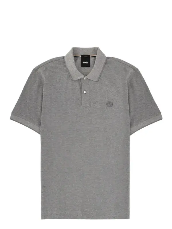 Hugo Boss Button Logo Polo Shirt - Gray