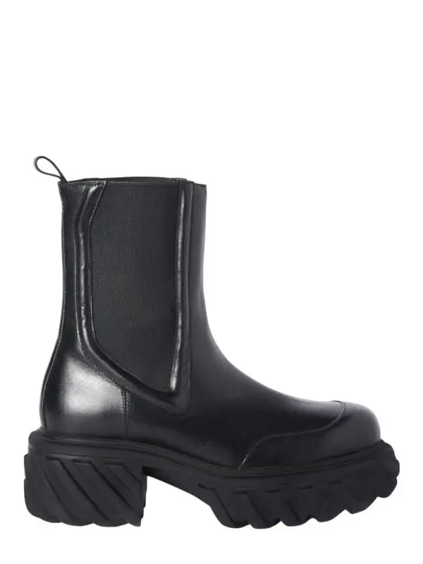 Off-White Tractor Motor Leather Boots - Black